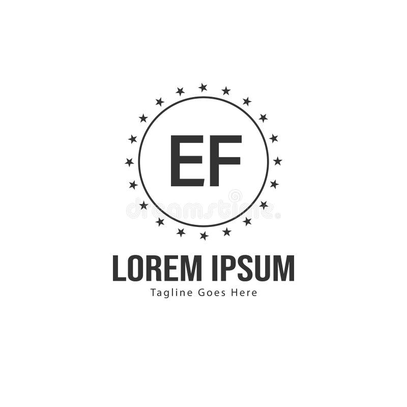 Initial EF Logo Template with Modern Frame. Minimalist EF Letter Logo ...