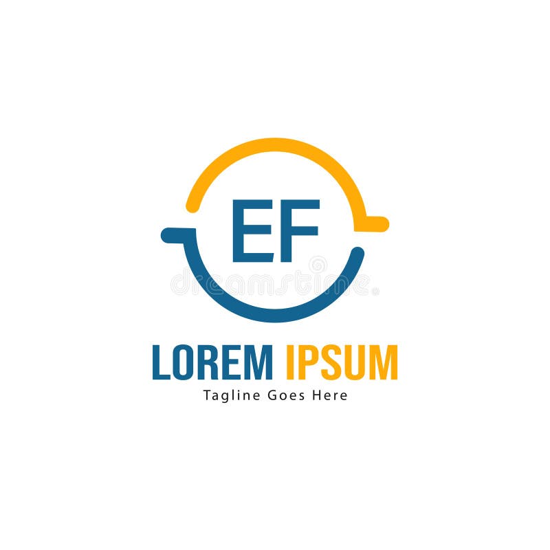 Initial EF Logo Template with Modern Frame. Minimalist EF Letter Logo ...
