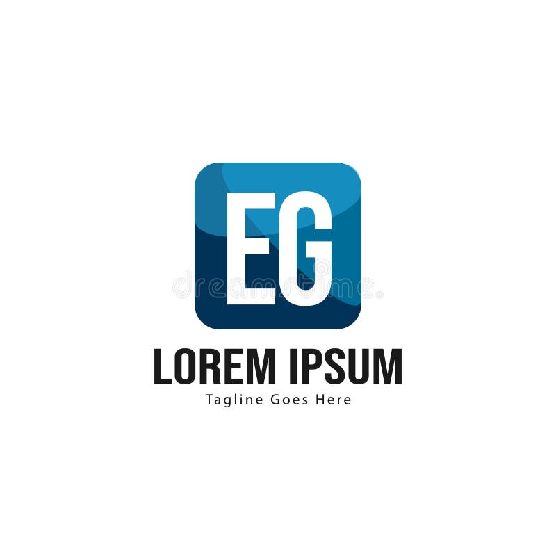Initial EG Logo Template with Modern Frame. Minimalist EG Letter Logo ...