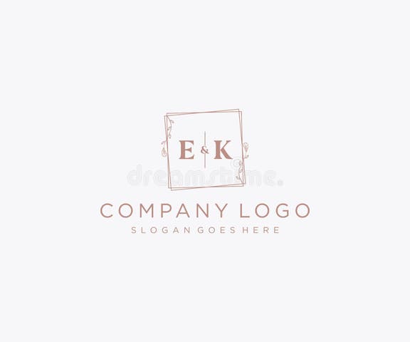 Initial EK Letters Decorative Luxury Wedding Logo Stock Vector ...