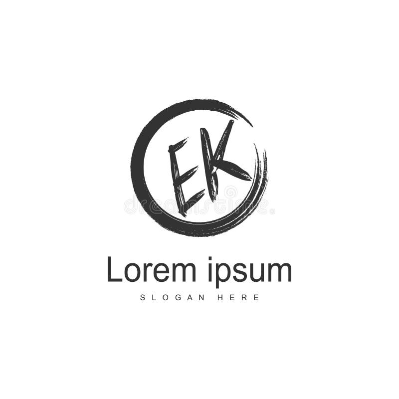 Initial EK Logo Template with Modern Frame. Minimalist EK Letter Logo ...