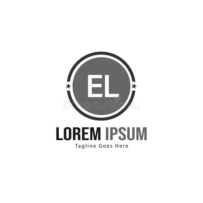 Initial EL Logo Template with Modern Frame. Minimalist EL Letter Logo ...