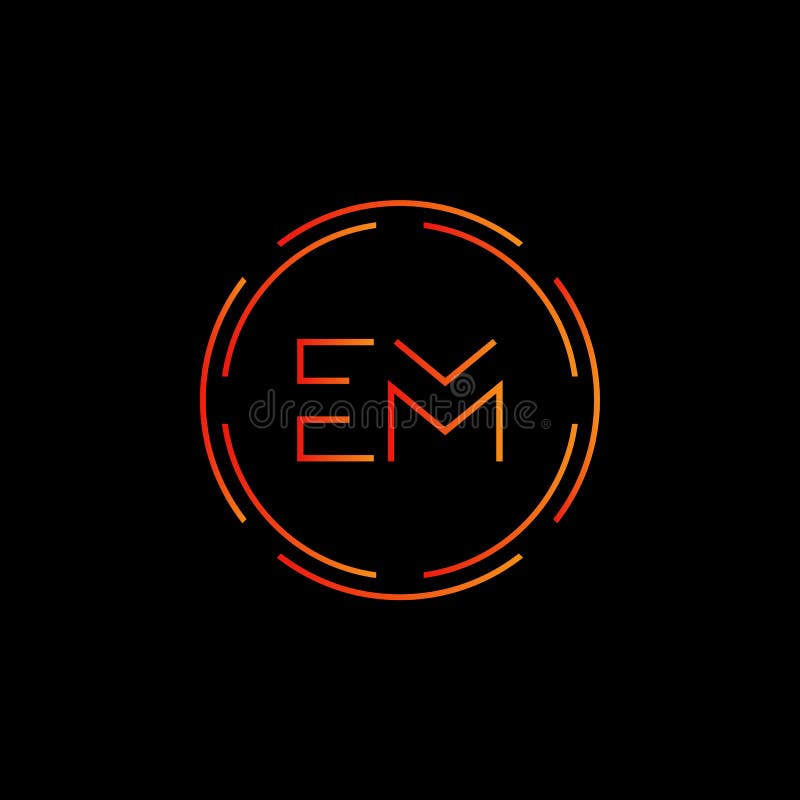 Initial EM Letter Logo with Creative Modern Business Typography Vector ...