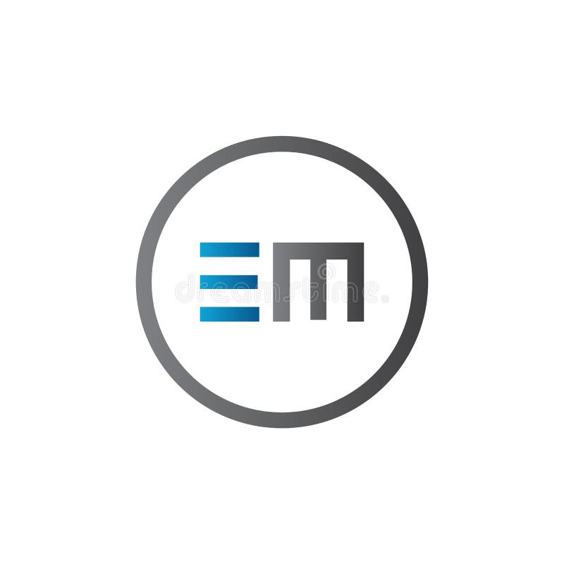 Initial EM Letter Logo with Creative Modern Business Typography Vector ...