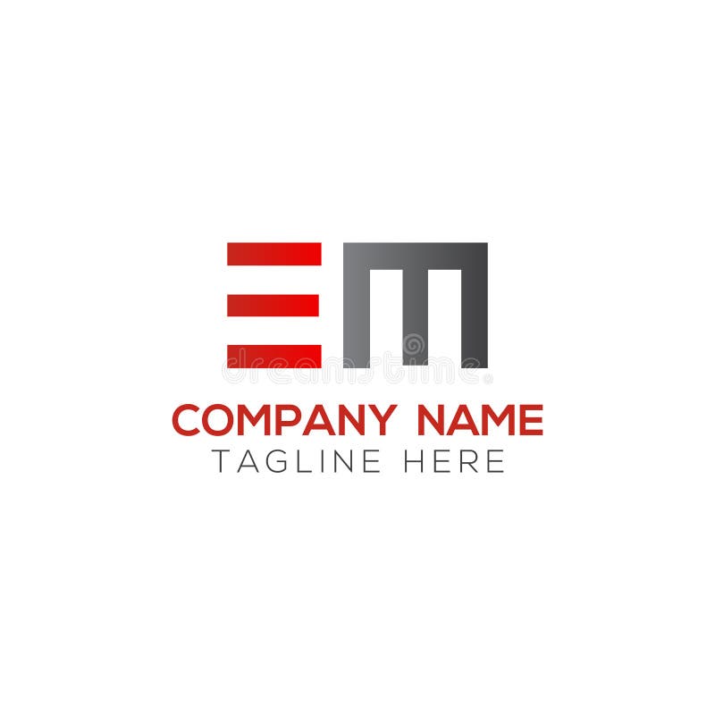 Initial EM Letter Logo with Creative Modern Business Typography Vector ...