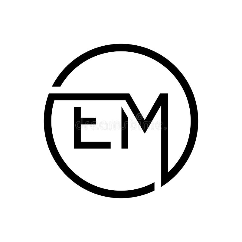 Initial EM Letter Logo Creative Typography Vector Template. Creative ...