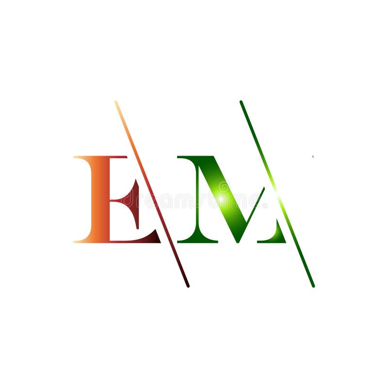 Initial EM Letter Logo Design Vector Illustrations Stock Vector ...