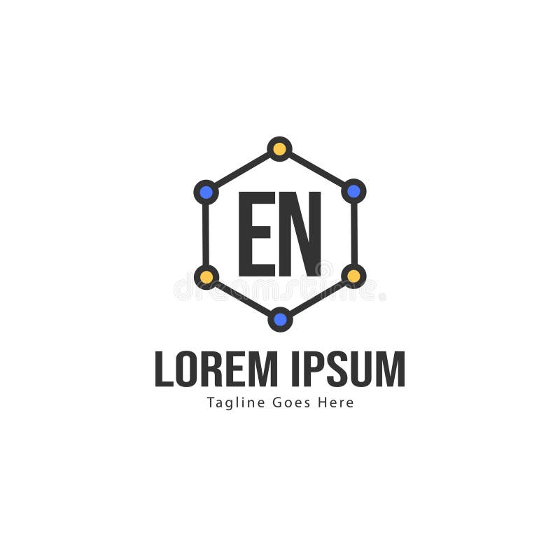 Initial EN Logo Template with Modern Frame. Minimalist EN Letter Logo ...