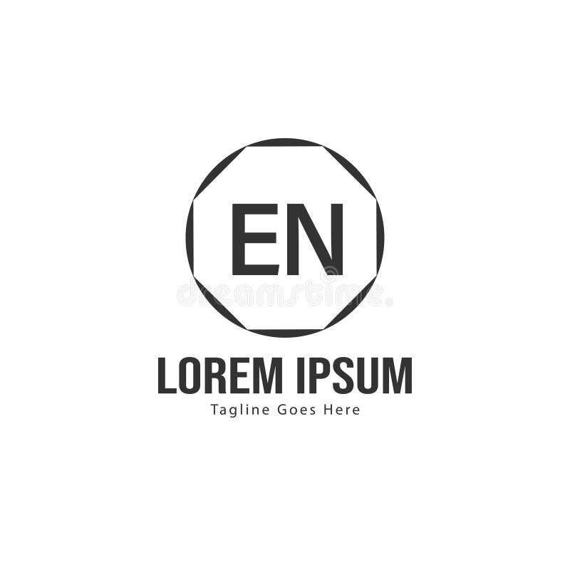 Initial EN Logo Template with Modern Frame. Minimalist EN Letter Logo ...
