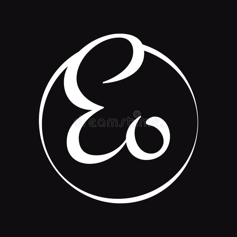 Initial EO Script Letter Type Logo Design with Modern Typography Vector ...