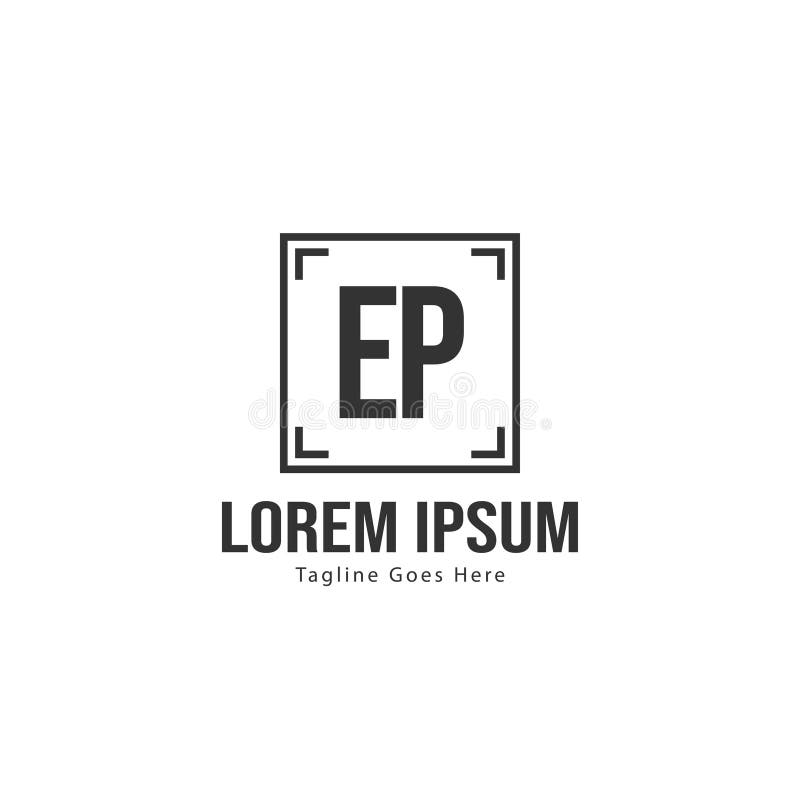 Initial EP Logo Template with Modern Frame. Minimalist EP Letter Logo ...