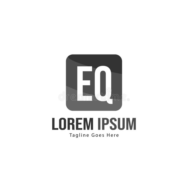 Initial EQ Logo Template with Modern Frame. Minimalist EQ Letter Logo ...