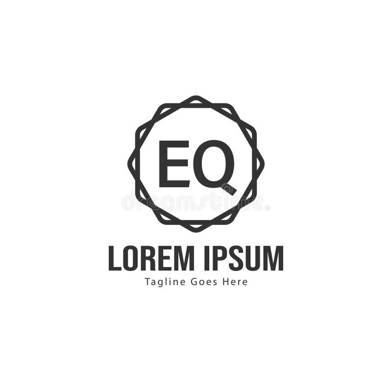 Initial EQ Logo Template with Modern Frame. Minimalist EQ Letter Logo ...