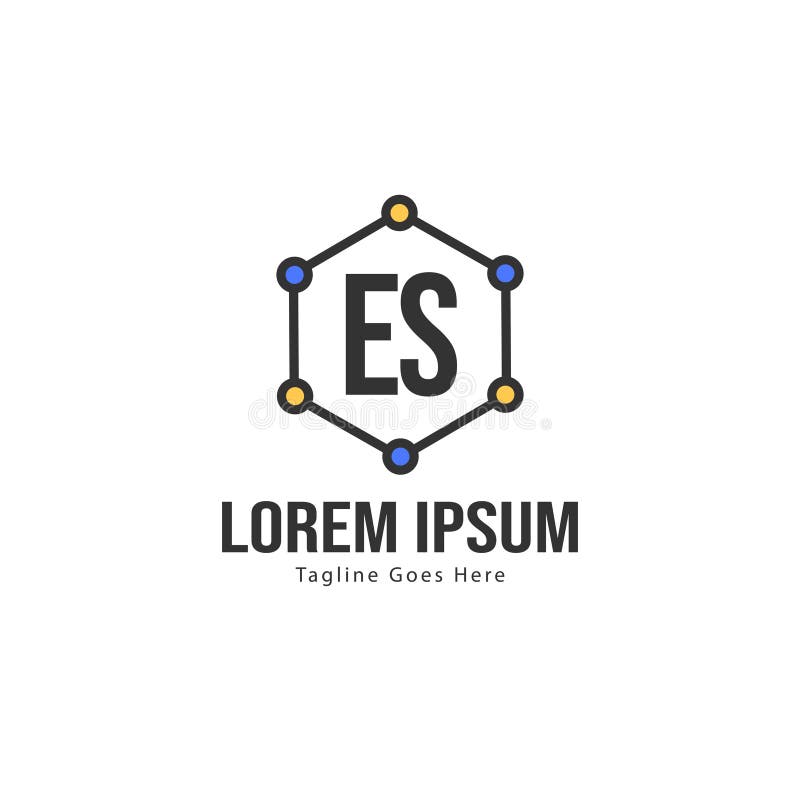 Initial ES Logo Template with Modern Frame. Minimalist ES Letter Logo ...