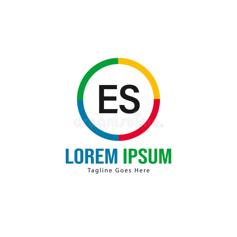 Initial ES Logo Template with Modern Frame. Minimalist ES Letter Logo ...