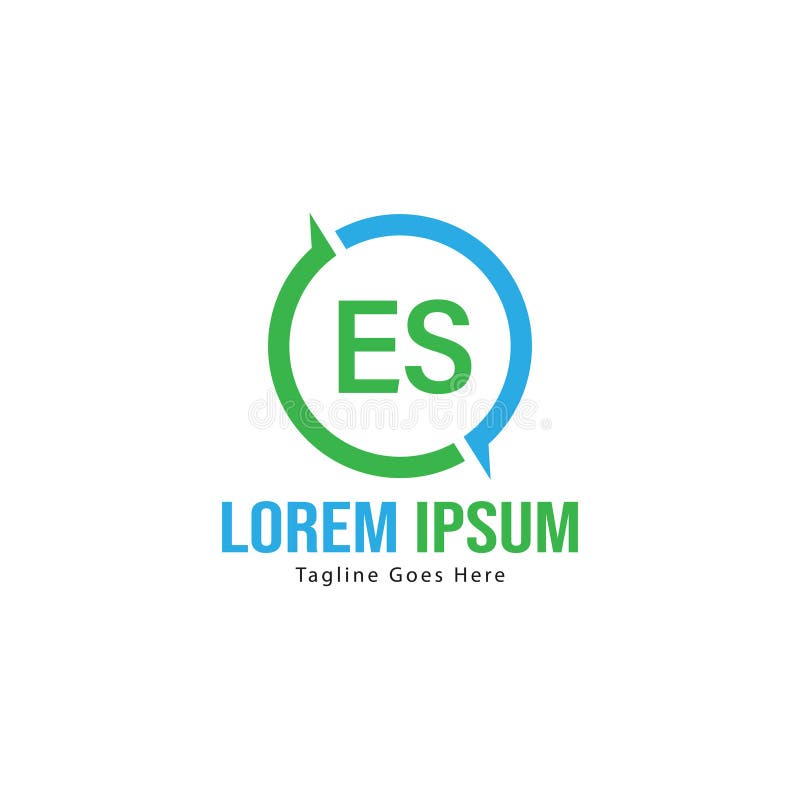 Initial ES Logo Template with Modern Frame. Minimalist ES Letter Logo ...