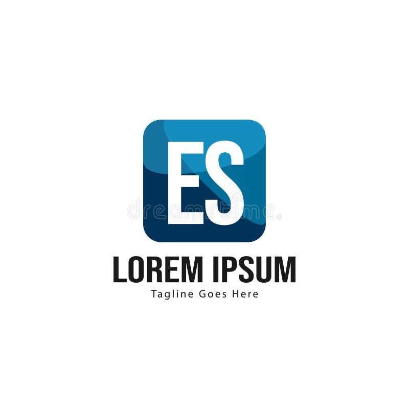 Initial ES Logo Template with Modern Frame. Minimalist ES Letter Logo ...