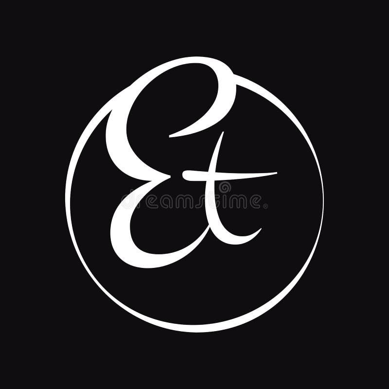 Initial ET Script Letter Type Logo Design with Modern Typography Vector ...
