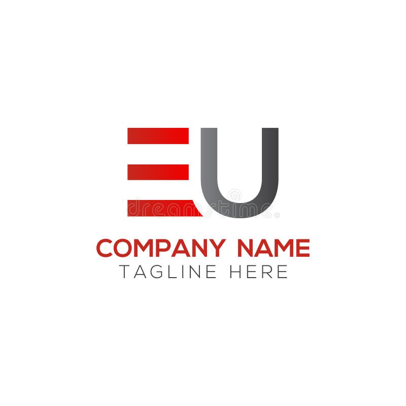 Initial EU Letter Logo with Creative Modern Business Typography Vector ...