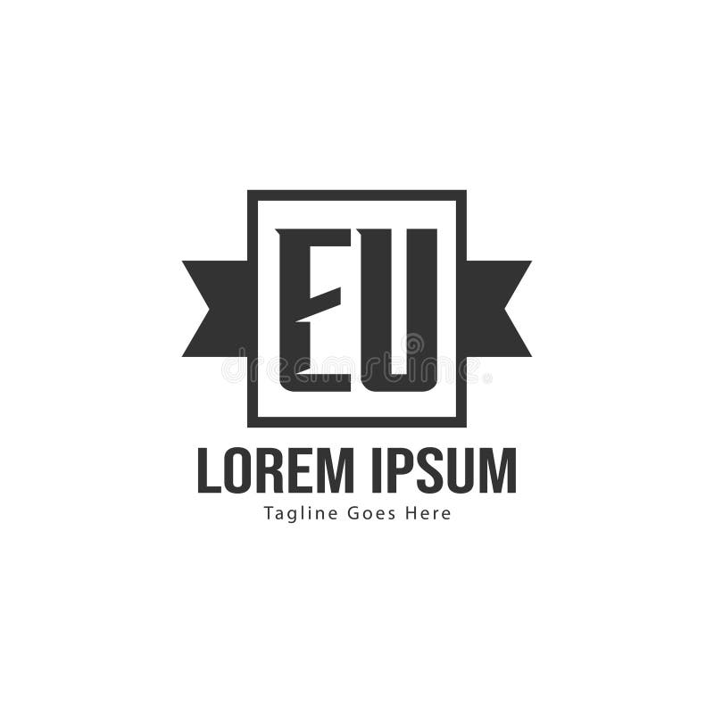 Initial EU Logo Template with Modern Frame. Minimalist EU Letter Logo ...