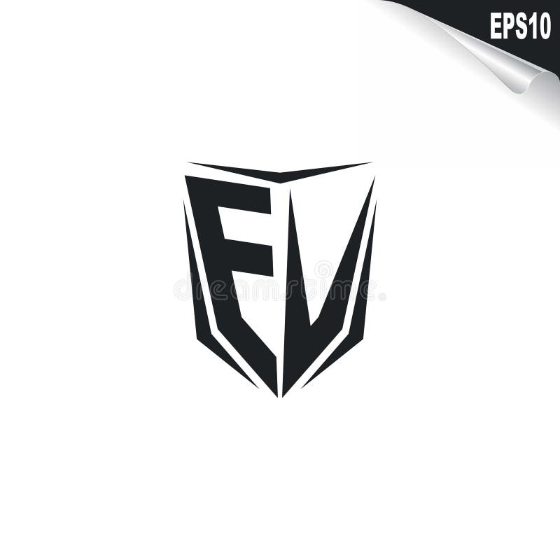 Initial EV Logo Design with Shield Style, Logo Business Branding Stock ...