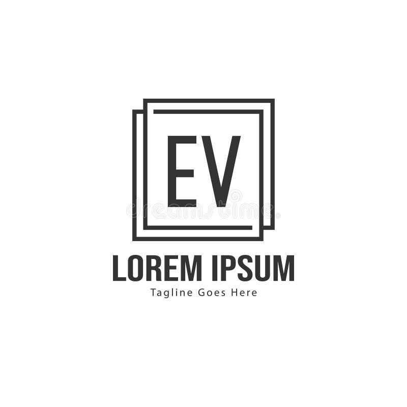 Initial EV Logo Template with Modern Frame. Minimalist EV Letter Logo ...