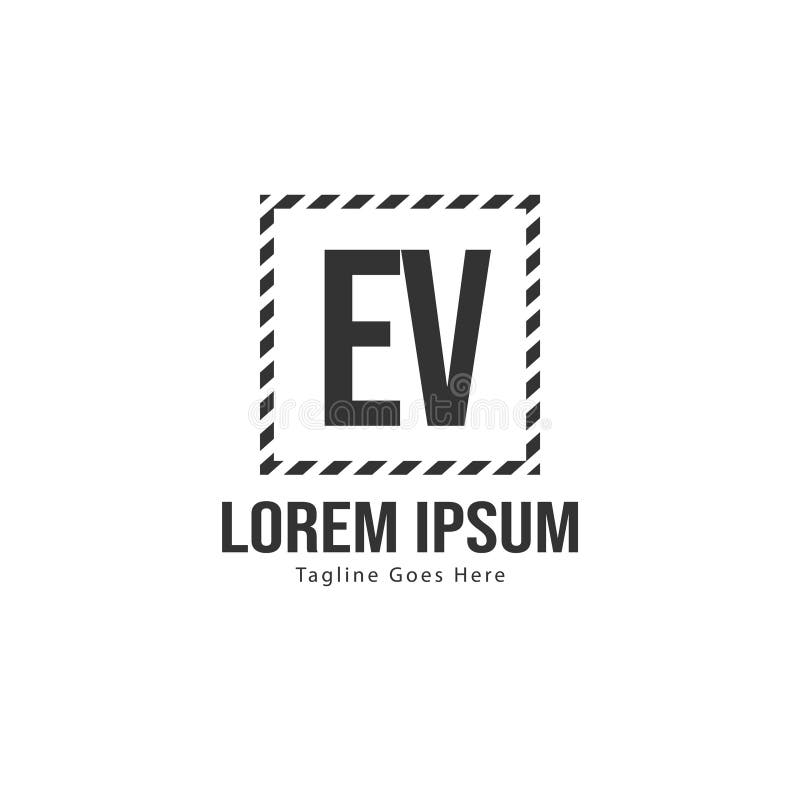 Initial EV Logo Template with Modern Frame. Minimalist EV Letter Logo ...