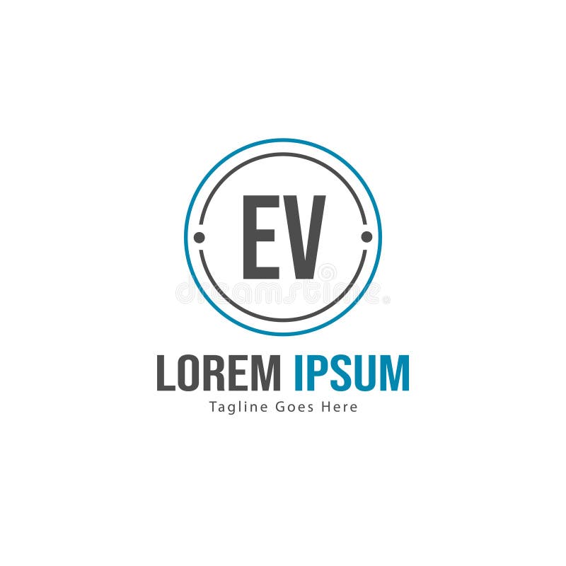 Initial EV Logo Template with Modern Frame. Minimalist EV Letter Logo ...