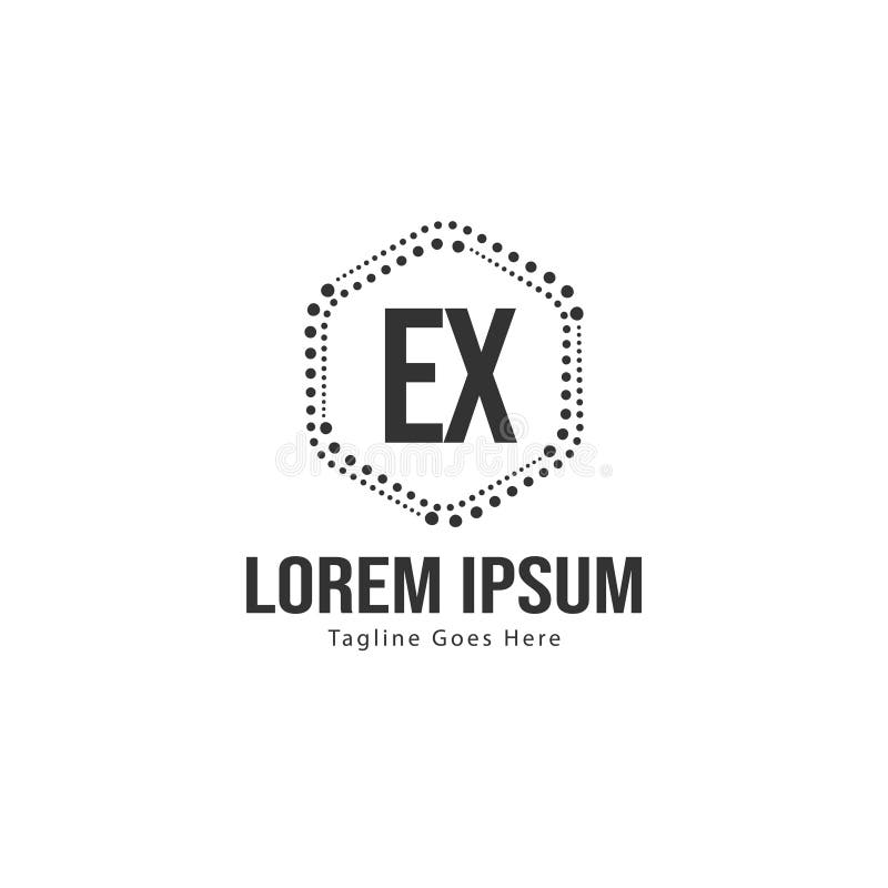 Initial EX Logo Template with Modern Frame. Minimalist EX Letter Logo ...