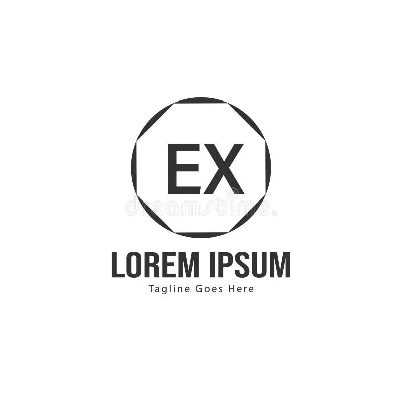 Initial EX Logo Template with Modern Frame. Minimalist EX Letter Logo ...