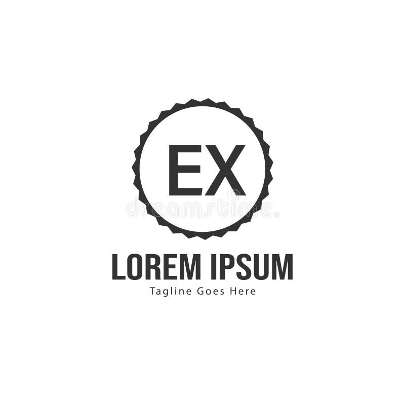 Initial EX Logo Template with Modern Frame. Minimalist EX Letter Logo ...
