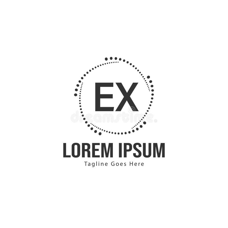 Initial EX Logo Template with Modern Frame. Minimalist EX Letter Logo ...