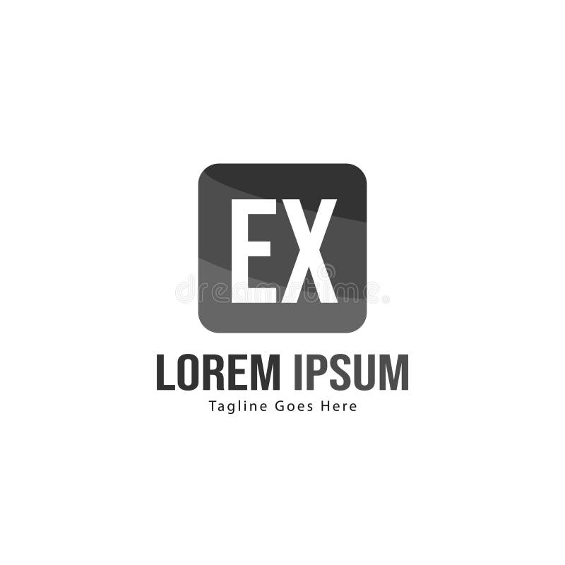 Initial EX Logo Template with Modern Frame. Minimalist EX Letter Logo ...