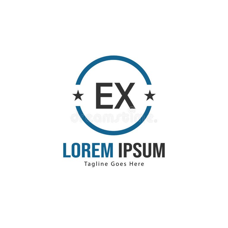 Initial EX Logo Template with Modern Frame. Minimalist EX Letter Logo ...