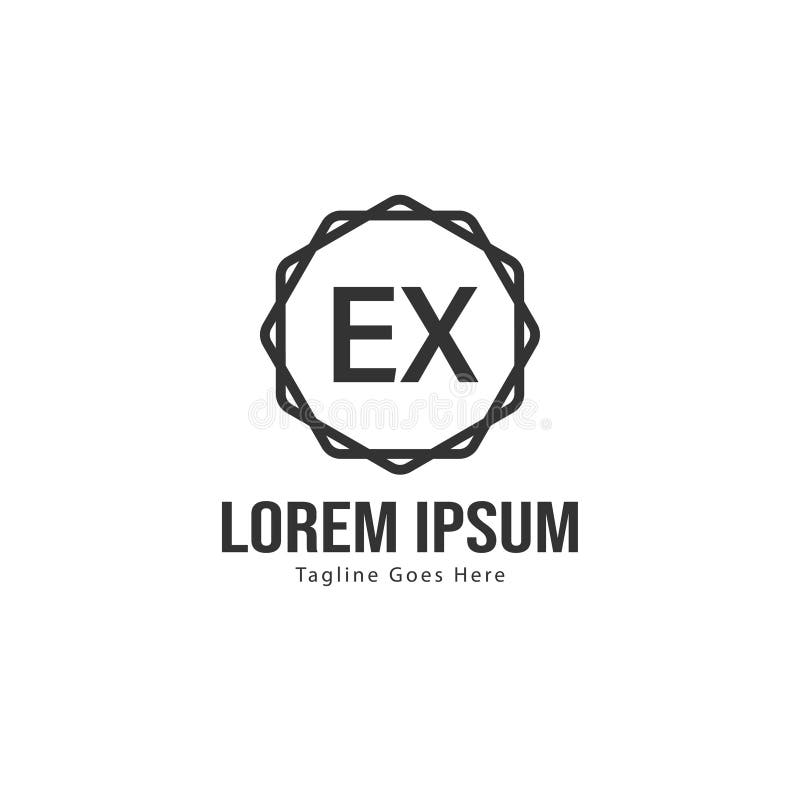 Initial EX Logo Template with Modern Frame. Minimalist EX Letter Logo ...