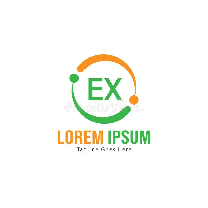 Initial EX Logo Template with Modern Frame. Minimalist EX Letter Logo ...