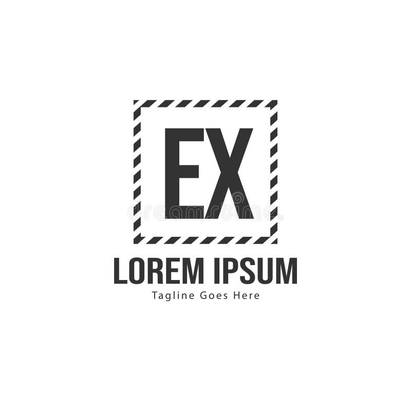 Initial EX Logo Template with Modern Frame. Minimalist EX Letter Logo ...