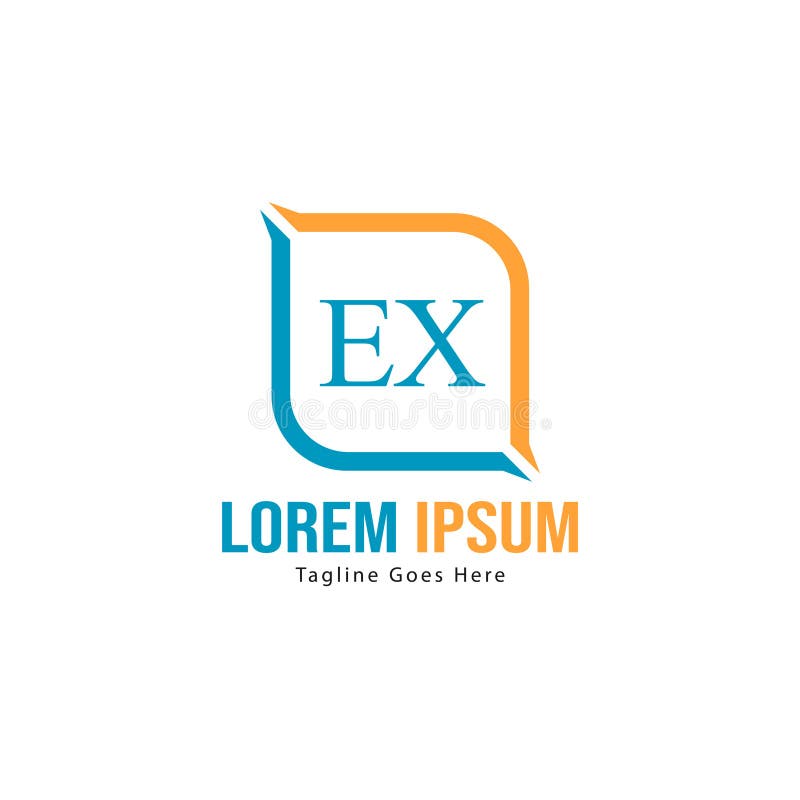 Initial EX Logo Template with Modern Frame. Minimalist EX Letter Logo ...