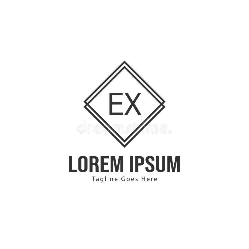 Initial EX Logo Template with Modern Frame. Minimalist EX Letter Logo ...
