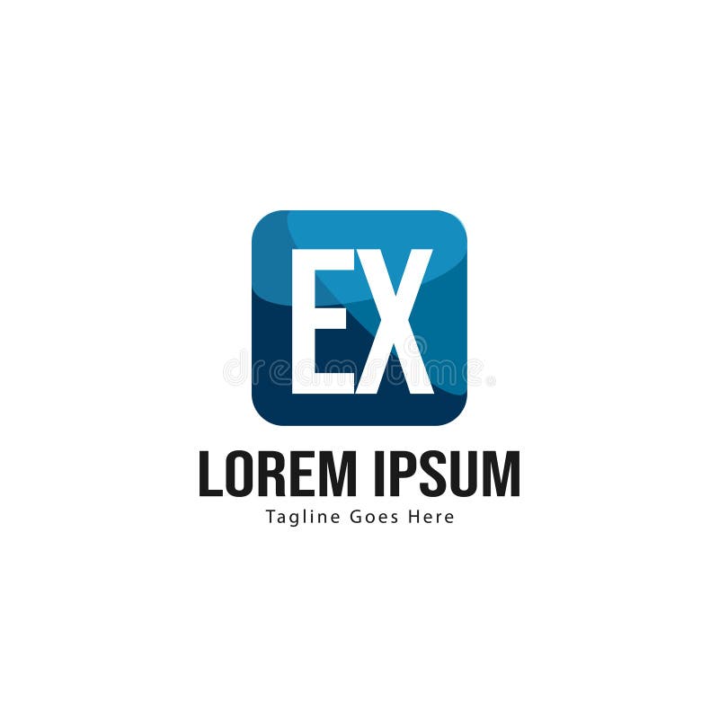 Initial EX Logo Template with Modern Frame. Minimalist EX Letter Logo ...