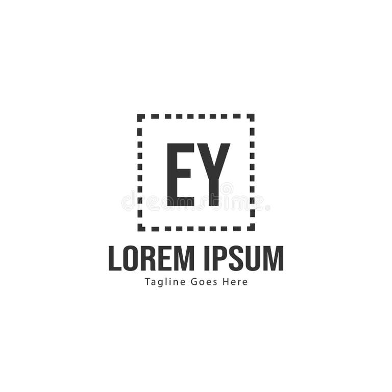 Initial EY Logo Template with Modern Frame. Minimalist EY Letter Logo ...