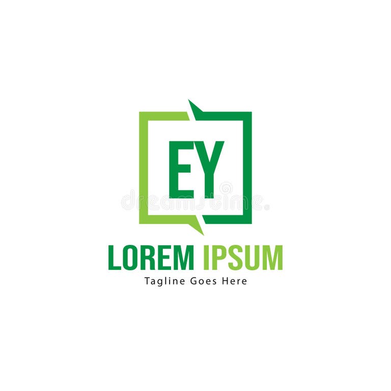 Initial EY Logo Template with Modern Frame. Minimalist EY Letter Logo ...