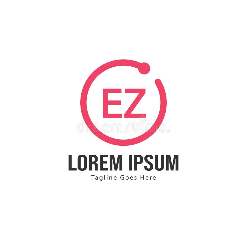 Initial EZ Logo Template with Modern Frame. Minimalist EZ Letter Logo ...