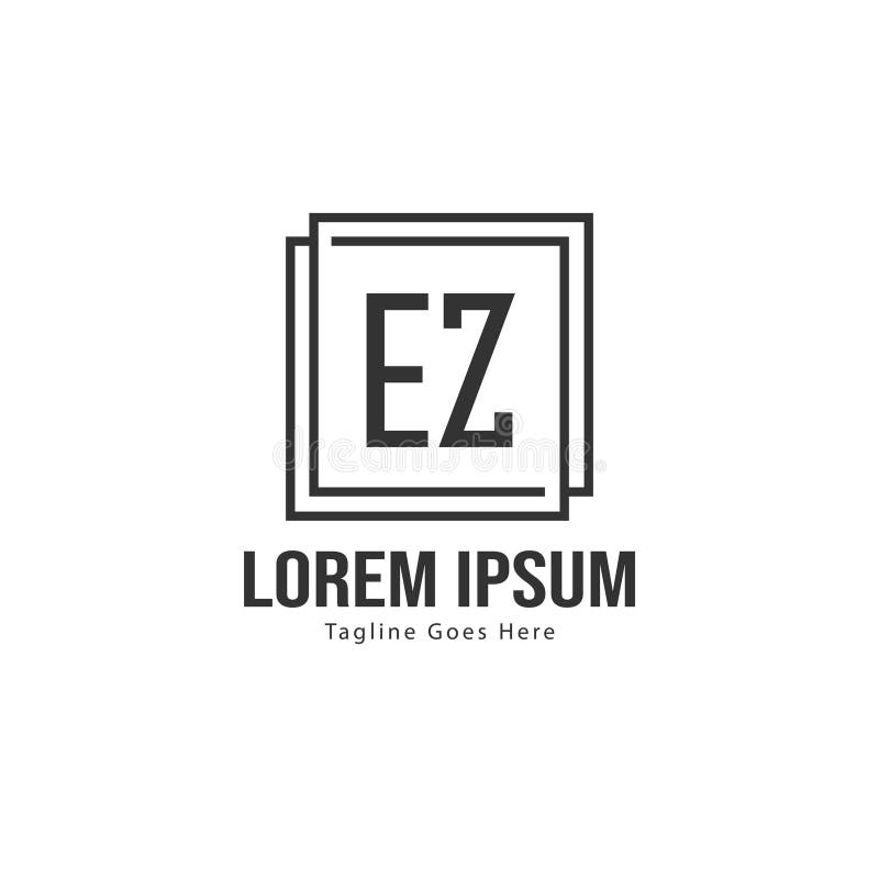 Initial EZ Logo Template with Modern Frame. Minimalist EZ Letter Logo ...