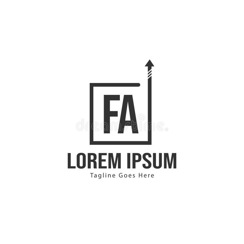 Initial FA Logo Template with Modern Frame. Minimalist FA Letter Logo ...