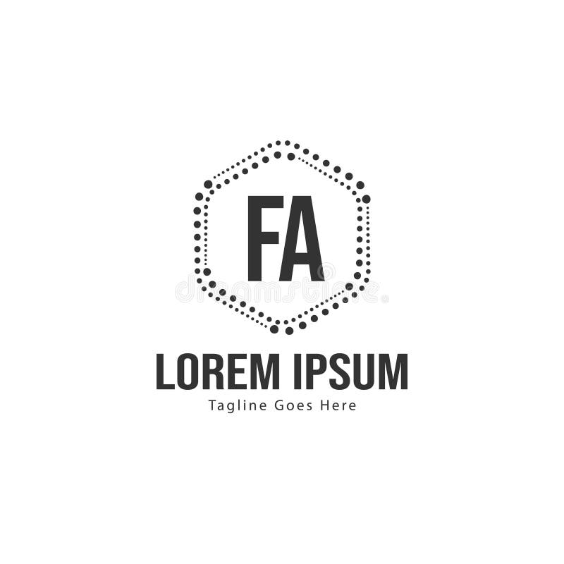 Initial FA Logo Template with Modern Frame. Minimalist FA Letter Logo ...