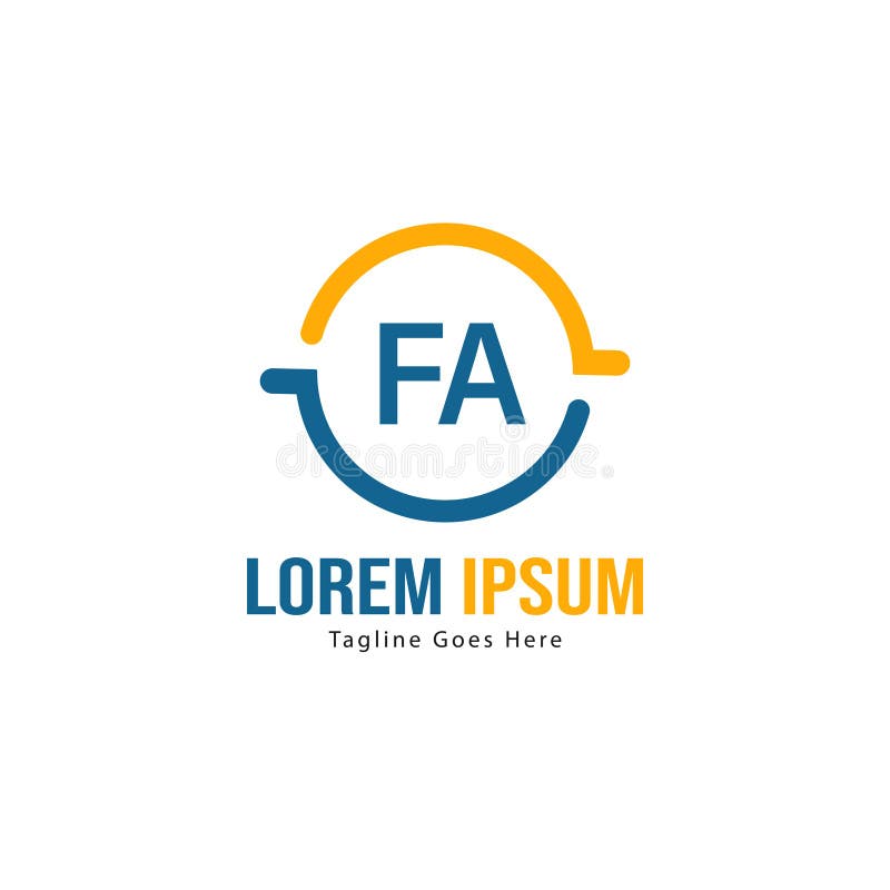 Initial FA Logo Template with Modern Frame. Minimalist FA Letter Logo ...