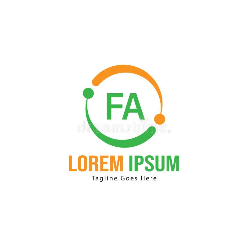 Initial FA Logo Template with Modern Frame. Minimalist FA Letter Logo ...