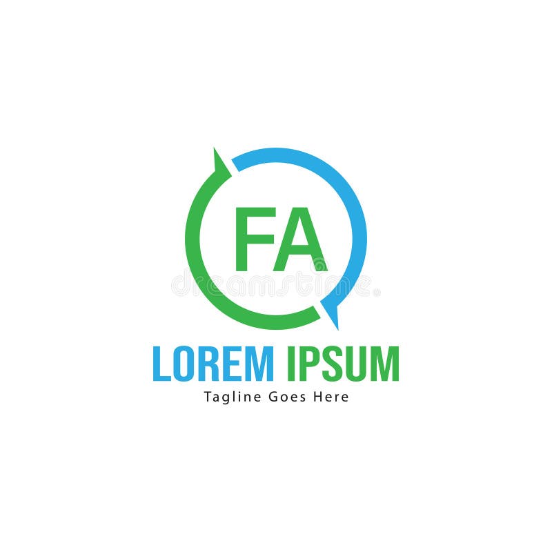 Initial FA Logo Template with Modern Frame. Minimalist FA Letter Logo ...