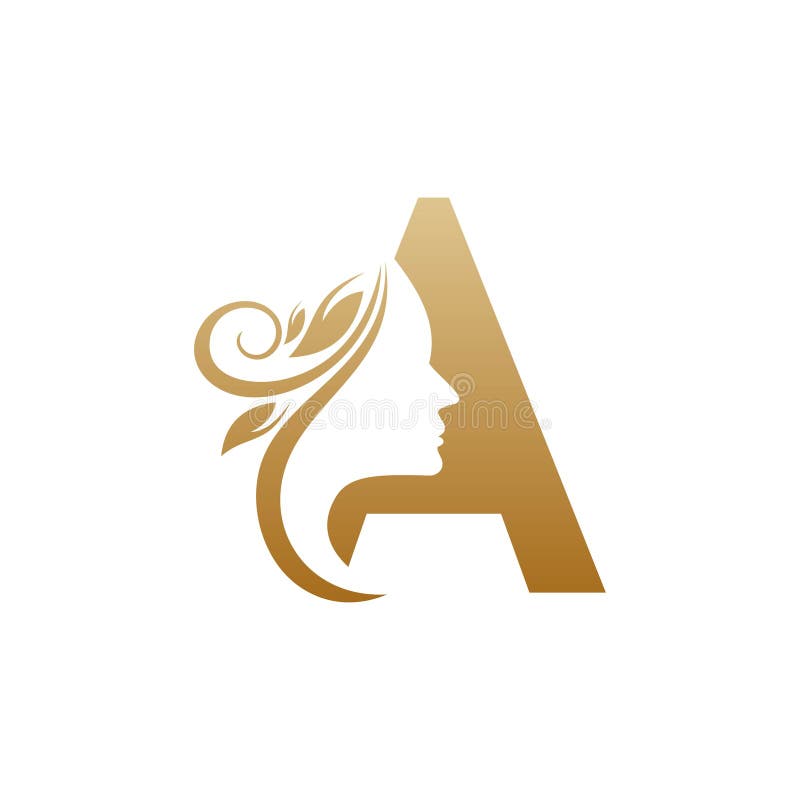 Initial a Face Beauty Logo Design Templates Stock Illustration ...